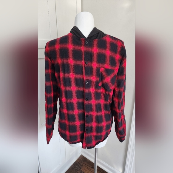 Shirts | New Wave Mens Hooded Buffalo Plaid Button Down Shirt | Poshmark